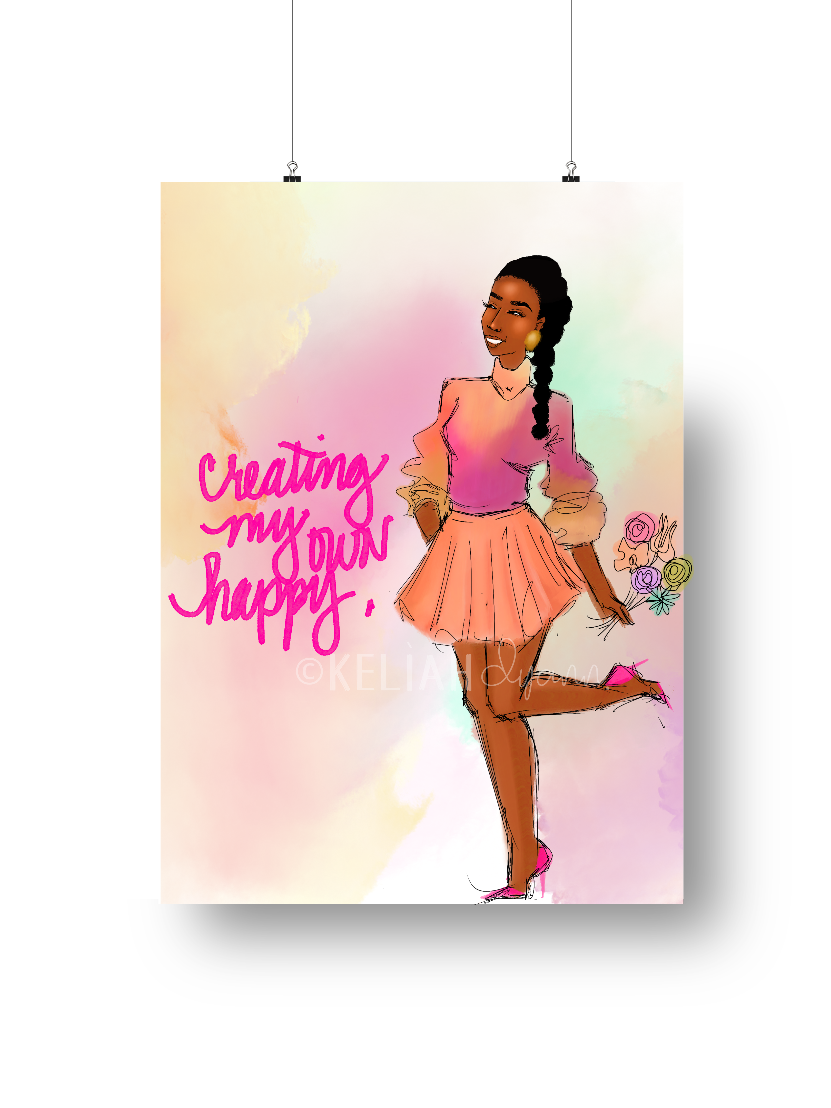 Creating My Own Happy - 8.5x11 Unframed Print – Keliah Dyann