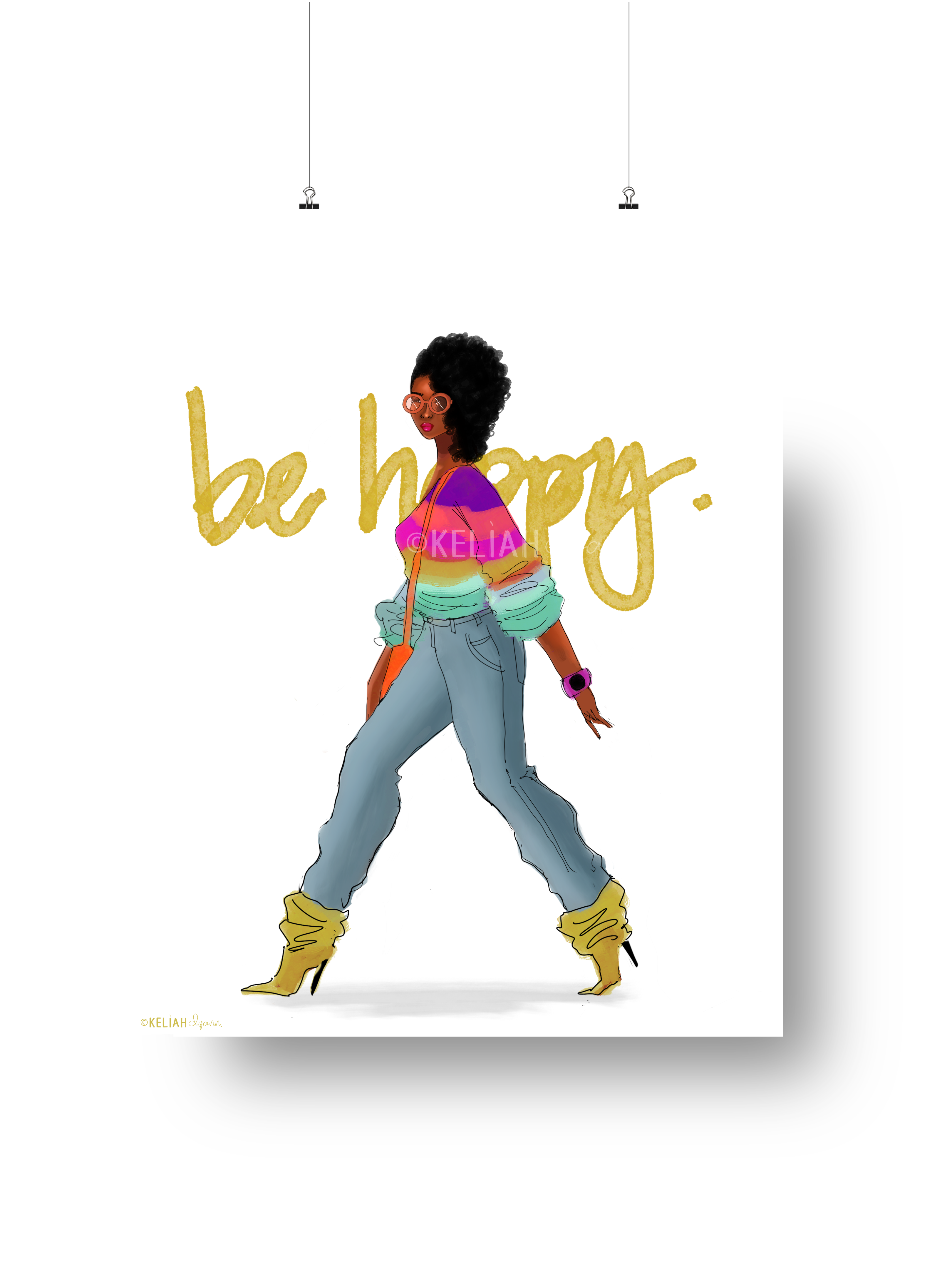 Be Happy - 8.5x11 Unframed Print – Keliah Dyann